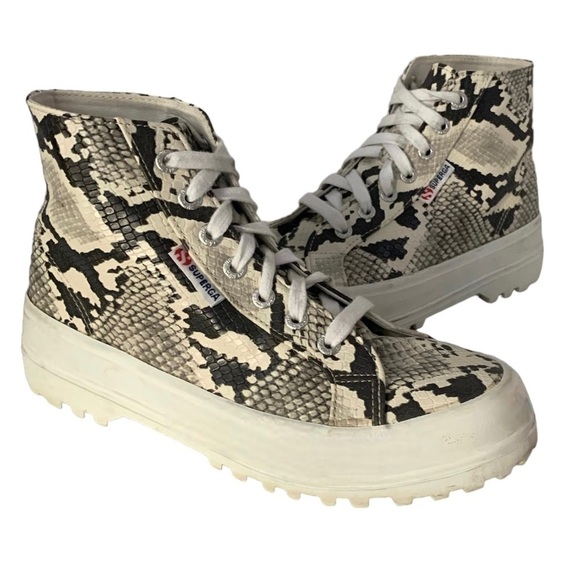 Superga | Shoes | Superga Alpina Snake Embossed High Top Platform ...